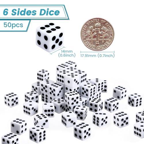 GWHOLE サイコロ ダイス 6面 50個 14mm trpg 直角 ホワイト dice 麻雀 : LUXSPEI - 通販 - Yahoo!ショッピング