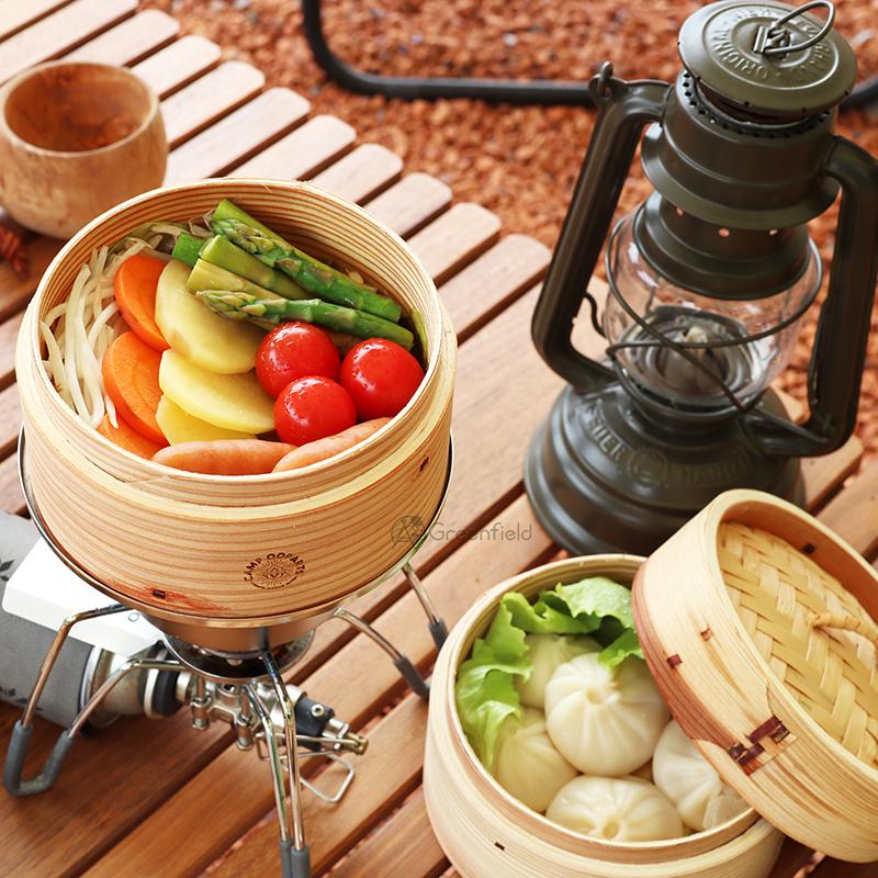 CAMPOOPARTS キャンプ オーパーツ「蒸しぇら」15cm 蒸シェラカッププレート＆15cm 中華セイロ（2段）480シェラカップ付きセット 蒸し器 アウトドア : Greenfield ...