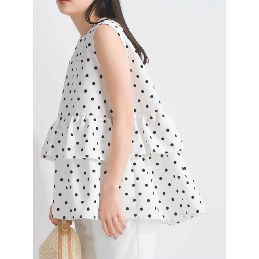 PICCIN PERLA ピッチンぺルラ 即日発送 フロッキードットティアードノースリーブブラウス 902990 ノースリーブ ブラウス レディース ドット : M.i.e - 通販 ...