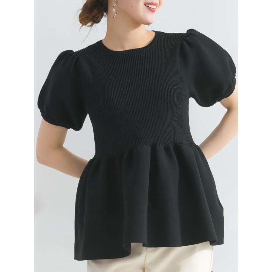 PICCIN PERLA ピッチンぺルラ 即日発送 パフスリーブペプラムニット 906500 半袖 Tシャツ レディース ペプラム 半袖ニット : M.i.e - 通販 - Yahoo!ショッピング