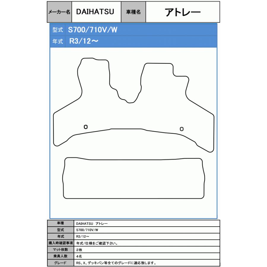 フロアマット ダイハツ DAIHATSU アトレー S700/710V/W R3/12〜 カーマット 抗菌 抗ウイルス 消臭 スタンダードタイプ :atore-wagon2-2:MK-shop ...