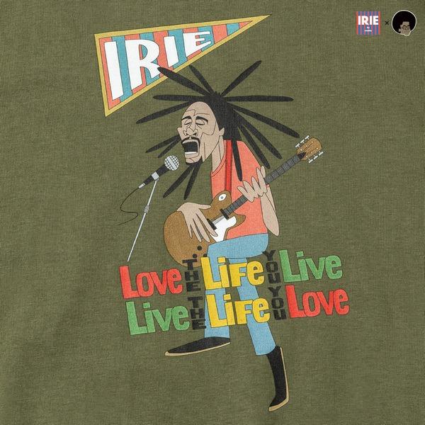 IRIE IRIE Tシャツ × Hirokazu Ishii LOVE THE LIFE TEE IRSS24023 ホワイト オリーブ ...