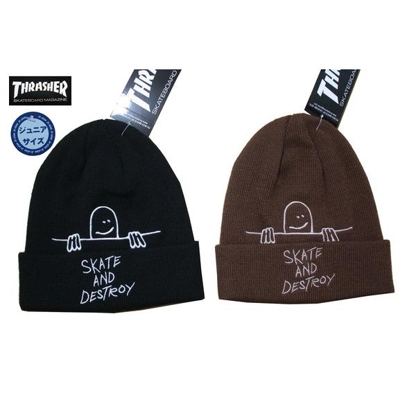 THRASHER ニットキャップ ジュニアサイズ 21TH-N74K スラッシャー キッズ ブラック ブラウン [メール便可] : メリケン ...