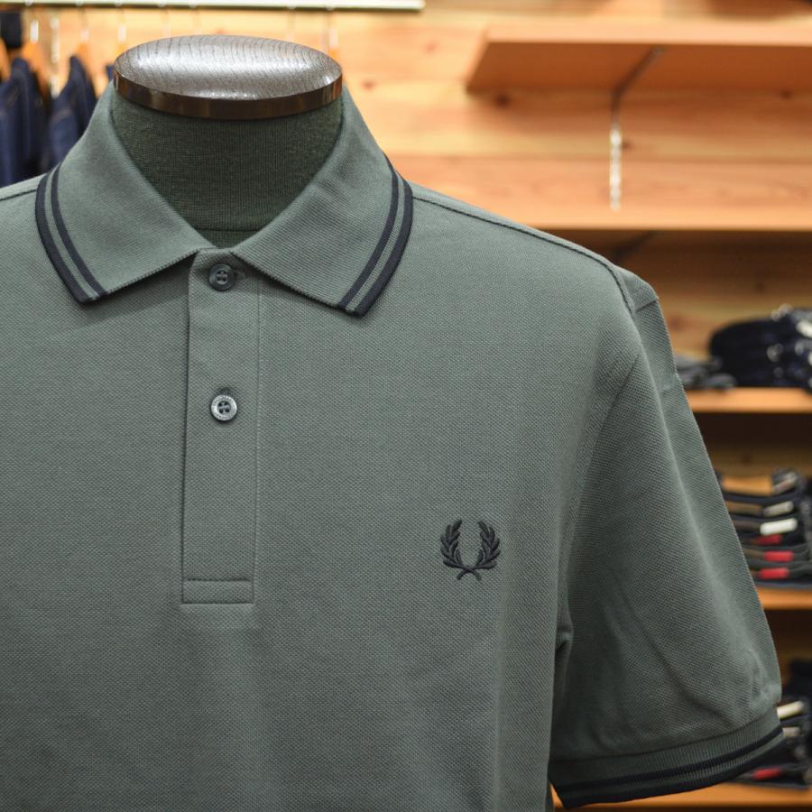 FRED PERRY FREDPERRY (フレッドペリー) The Fred Perry Shirt M3600 U70 FIELD GREEN / BLACK : メンズショップサトウ ...