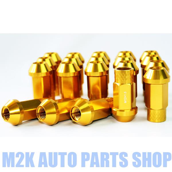 ホイールナット 50mm アルミ ナット P1.5 19HEX スタンス m12 軽量 貫通 コルト デミオ bB カローラ N-box N-one N-wgn ハイゼット 16個 赤 ...