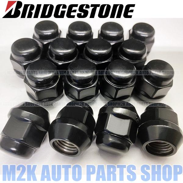 BRIDGESTONE ブリヂストン ホイールナット ブラック ショートナット P1.25 P1.5 19HEX 21HEX ツバ付 16個 M12 BS : M2K AUTO PARTS ...