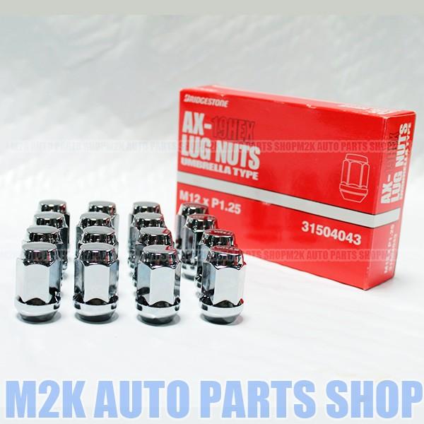 BRIDGESTONE 速達 ブリヂストン製 BS ホイールナット メッキナット P1.5 P1.25 19HEX 16個 袋ナット M12 国産車 アクア フィット マーチ : M2K ...