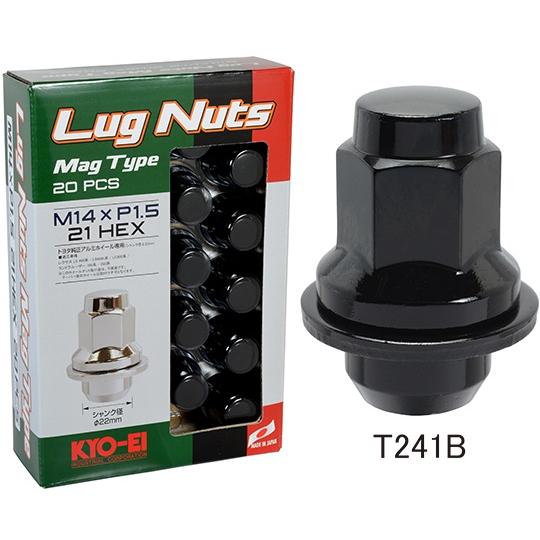 KYO-EI ホイールナット キョーエイ T241B-24P M14 P1.5 21HEX 24個 純正アルミホイール 用 マグタイプナット ブラック ストレート 平座 : M2K AUTO ...