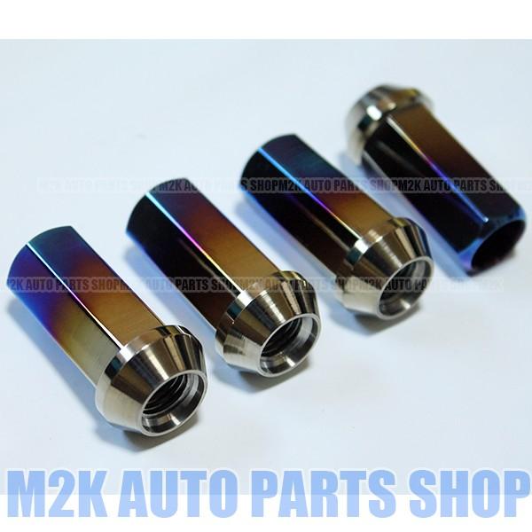 チタン ホイールナット レーシング 24個 P1.5 貫通 ナット ロング 17hex レインボー 焼色 ハイエース :MK-SST-44mmtitanium-24P:M2K AUTO ...