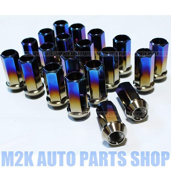 チタン ホイールナット レーシング 24個 P1.5 貫通 ナット ロング 17hex レインボー 焼色 ハイエース :MK-SST-44mmtitanium-24P:M2K AUTO ...