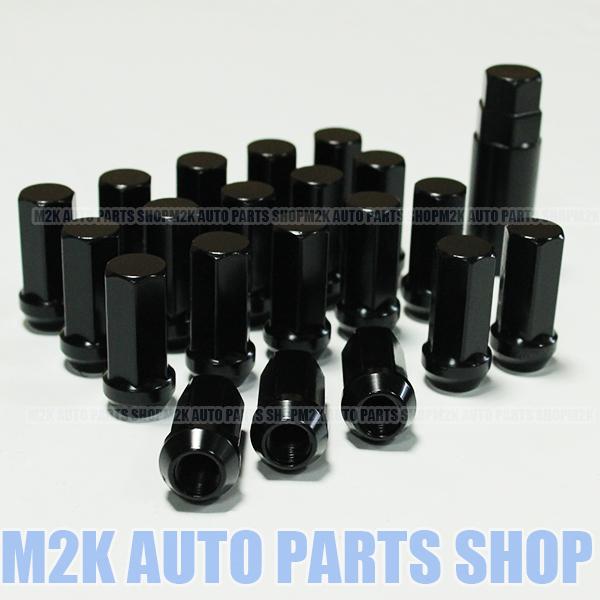 ハイエース キャラバン レーシング 24個 45mm スチール ホイールナット P1.5 P1.25 17HEX ソケット ブラック 黒 : M2K AUTO PARTS - 通販 ...