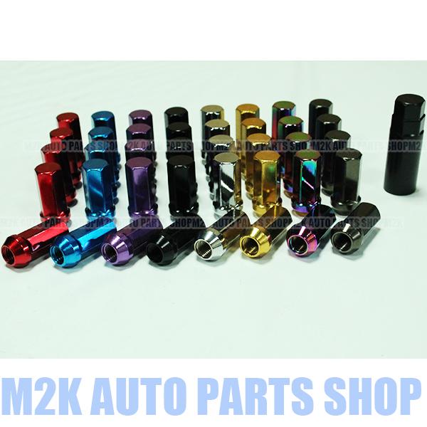 ハイエース キャラバン レーシング 24個 45mm スチール ホイールナット P1.5 P1.25 17HEX ソケット チタニウム チタン カラー : M2K AUTO PARTS ...