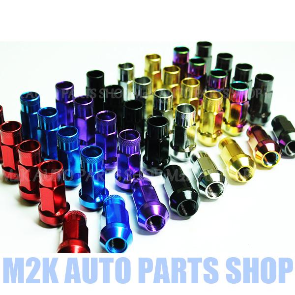 ハイエース キャラバン レーシング 貫通 ホイールナット 24個 45mm スチール P1.5 P1.25 17HEX ソケット チタニウム チタン カラー 速達同等 : M2K AUTO ...