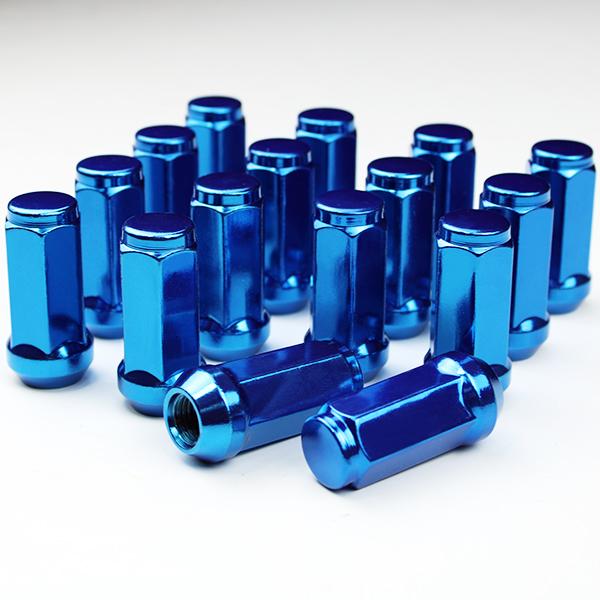 49mm M14 P1.5 ホイールナット 16個 ブルー 青 ロングナット 袋ナット 輸入車 外車 ジープ ジャガー GMC シボレー ダッヂ フォード : M2K AUTO PARTS ...