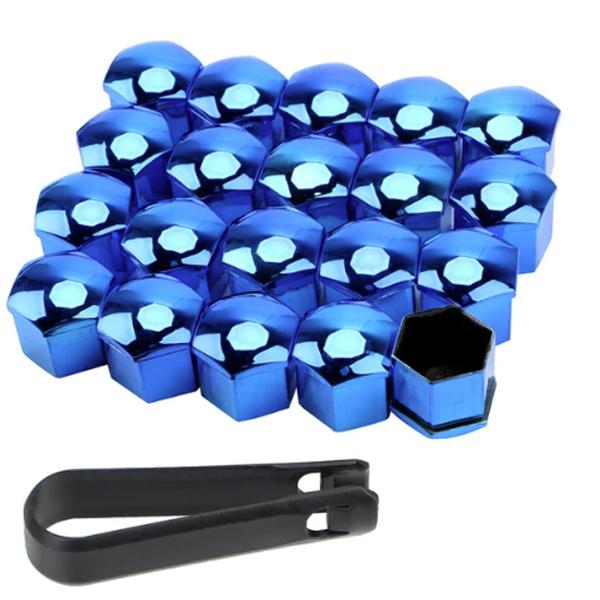 ホイールナットカバー 17HEX ホイールボルトカバー 20個 メタリック ブルー サビ 錆 盗難 いたずら 防止 輸入車 国産車 外車 イタ車 : M2K AUTO PARTS - 通販 ...