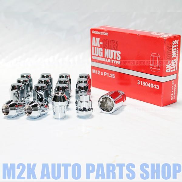 BRIDGESTONE 盗難防止 メッキ ロックナット M12 P1.5 P1.25 19HEX 21HEX 4個 ブリヂストン BS メッキナット 12個 計 16個 4穴 車種用 ...