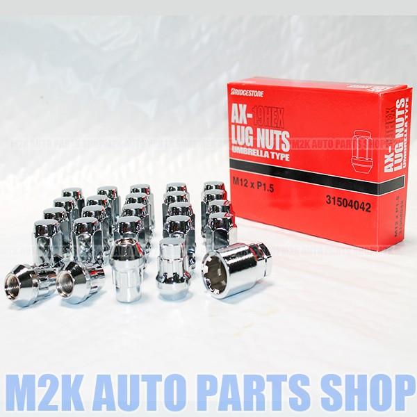 BRIDGESTONE 盗難防止 ロックナット M12 P1.5 P1.25 19HEX 21HEX 4個 ブリヂストン BS メッキナット 20個 計 24個 ハイエース ランクル ...