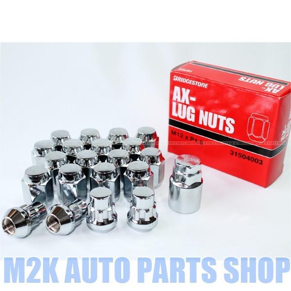 BRIDGESTONE 盗難防止 メッキ ロックナット M12 P1.5 P1.25 19HEX 21HEX 4個 ブリヂストン BS メッキナット16個 計 20個 プリウス クラウン ...