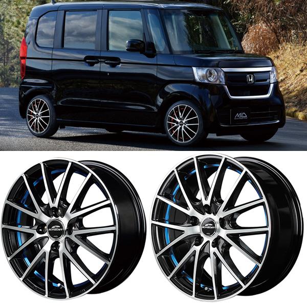 マルカサービス 15インチ RX27 BKP ブルー 4.5J+45 4H-100 4本 ホイール パレット スペーシア N-BOX N-ONE N-WGN ライフ ザッツ バモス ゼスト ...