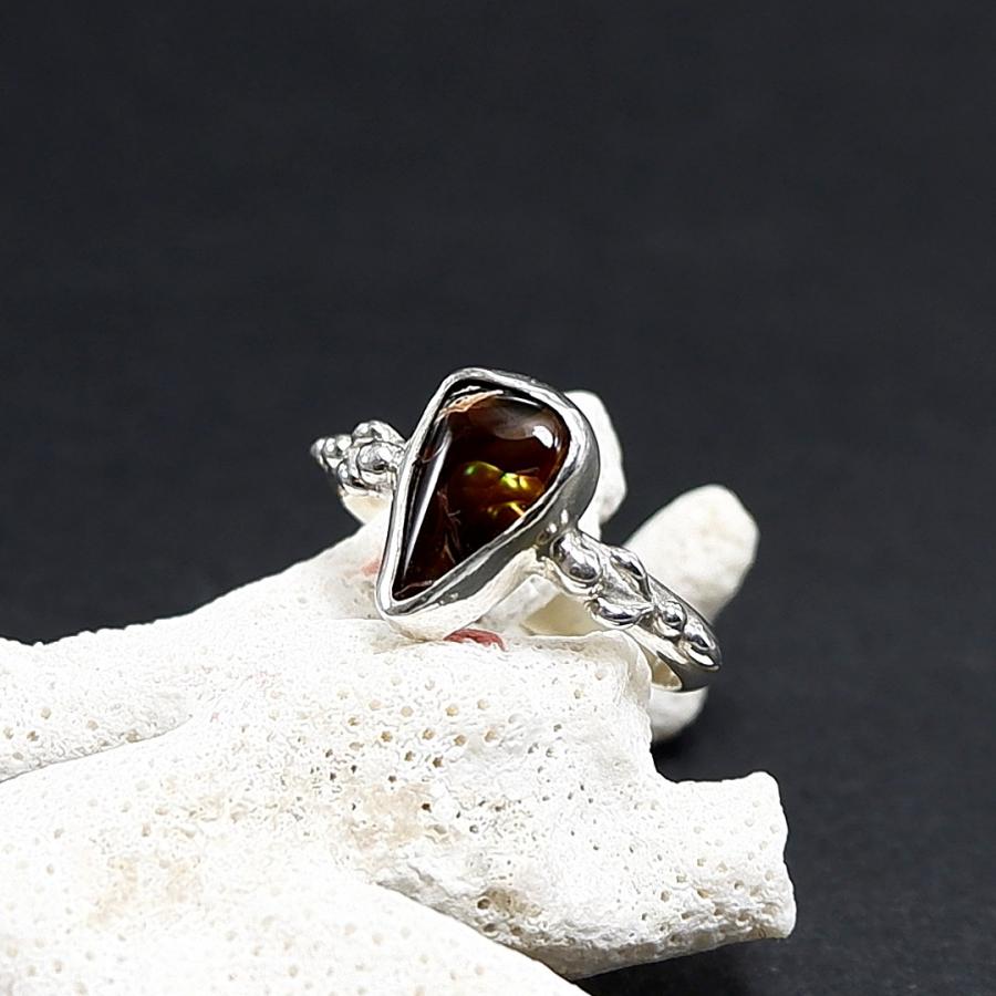 メキシコ産 ファイアーアゲートの粒飾りリング 13号 天然石アクセサリー 指輪 一点物 : 天然石のアクセサリー macari - 通販 - Yahoo!ショッピング