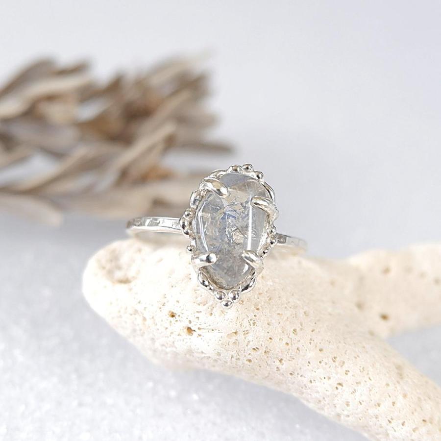 〜ちょっと訳アリ〜 デュモルチェライトインクォーツの粒飾りリング 14号 天然石アクセサリー 一点物 : r-1805 : 天然石のアクセサリー macari - 通販 - Yahoo!ショッピング