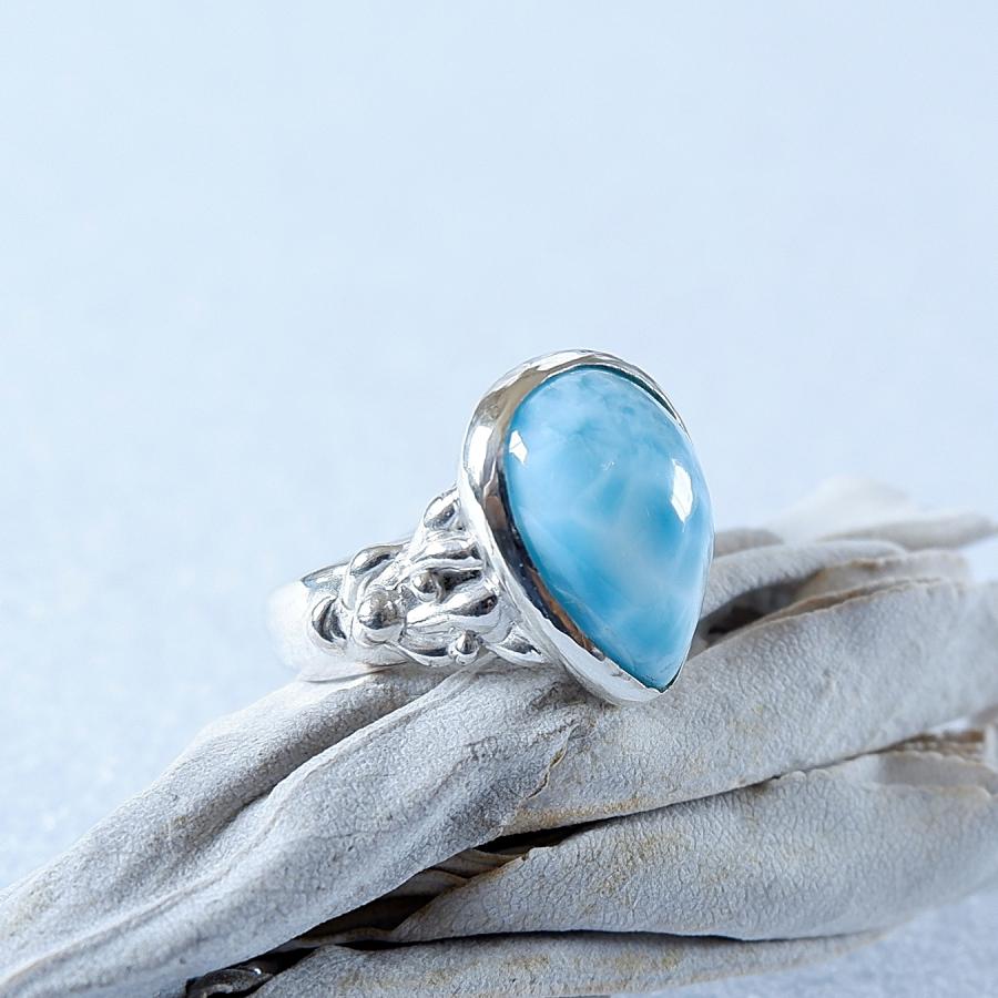 〜カリブの宝石〜 ラリマーのデザインリング 14号 天然石アクセサリー 一点物 指輪 : 天然石のアクセサリー macari - 通販 - Yahoo!ショッピング