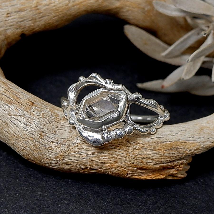 ハーキマーダイヤモンド（クォーツ）のデザインリング 10号 天然石アクセサリー 一点物 macari : 天然石のアクセサリー macari - 通販 - Yahoo!ショッピング