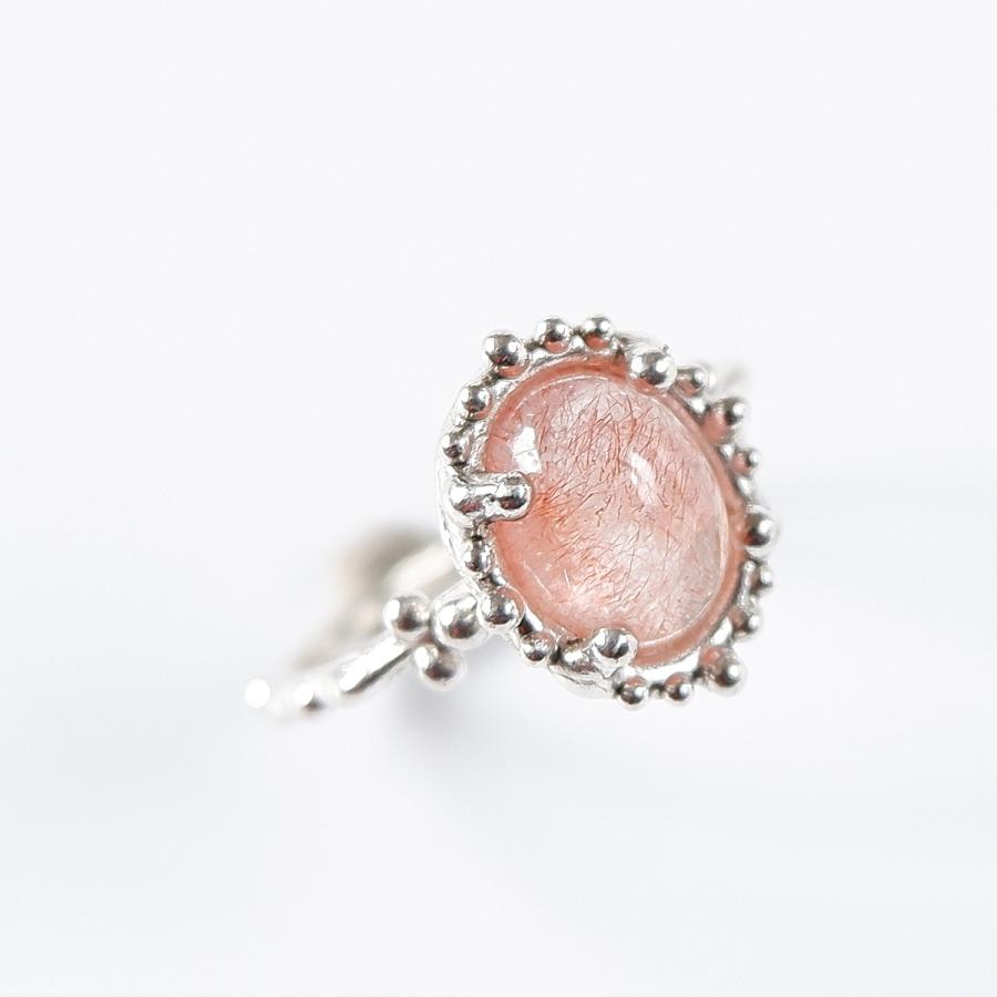 〜ジューシーカラー〜 カザフスタン産ストロベリークォーツの粒飾りリング 10号 天然石アクセサリー macari : 天然石のアクセサリー macari - 通販 - Yahoo!ショッピング