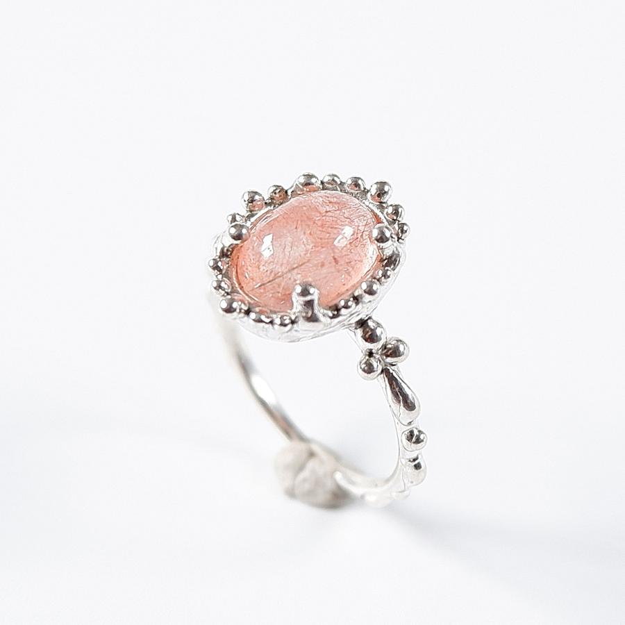 〜ジューシーカラー〜 カザフスタン産ストロベリークォーツの粒飾りリング 10号 天然石アクセサリー macari : 天然石のアクセサリー macari - 通販 - Yahoo!ショッピング