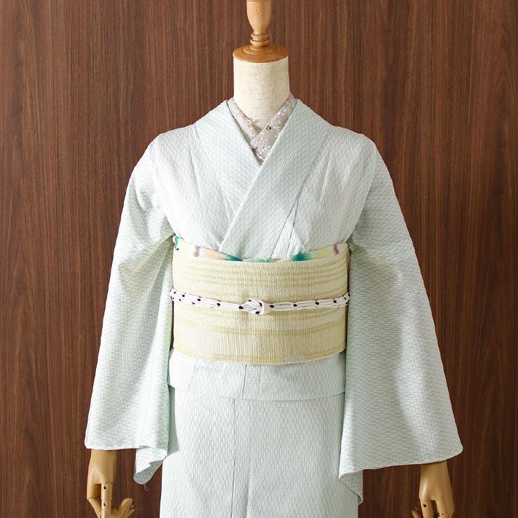 TORAY 夏 洗える着物 絽 江戸小紋 立涌 青磁色 M L 日本製 夏 TORAY 夏 洗える着物 絽 江戸小紋 立涌 青磁色 M L 日本製 夏