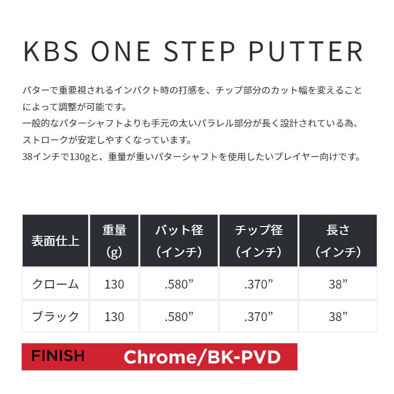 KBS ワンステップパター パター用 スチール シャフト ブラック 2023年モデル 日本正規代理店品 Tip.370 130g 38インチ ONE STEP PUTTER Steel ...