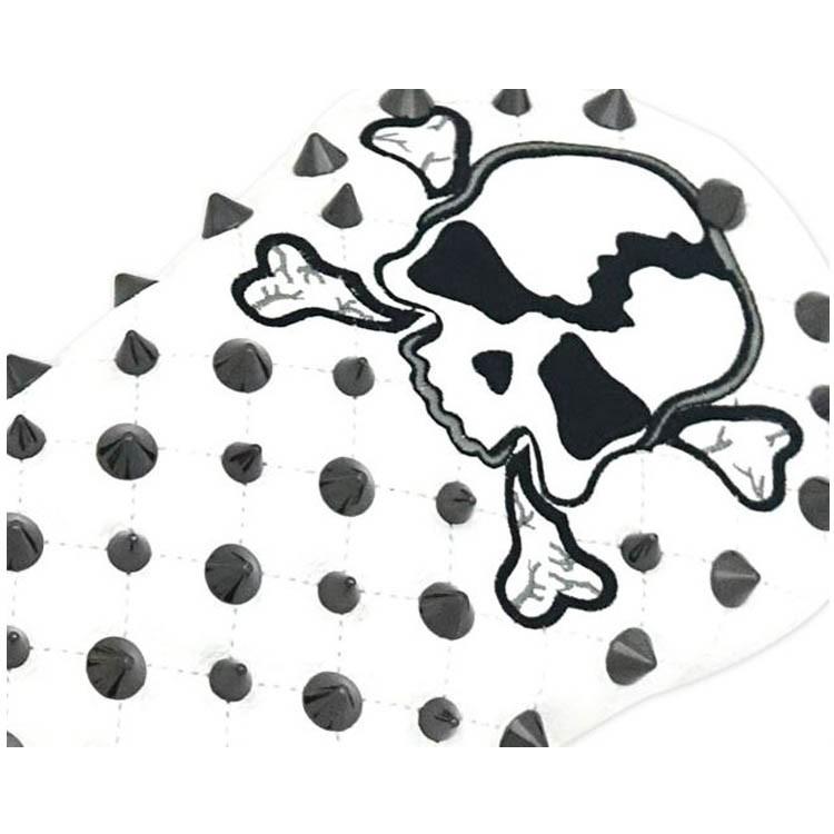 アザスゴルフ フェアウェイウッド用 ヘッドカバー7512 Selmo Squad 黒×白(FW) 職人の手作り Azas Golf Fairway wood Head Cover スカル ...