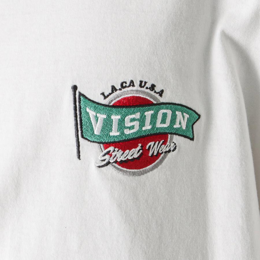 VISION STREET WEAR 長袖Tシャツ メンズ ロゴ刺繍 袖プリント VISION STREET WEAR 長袖Tシャツ メンズ ロゴ刺繍 袖プリント