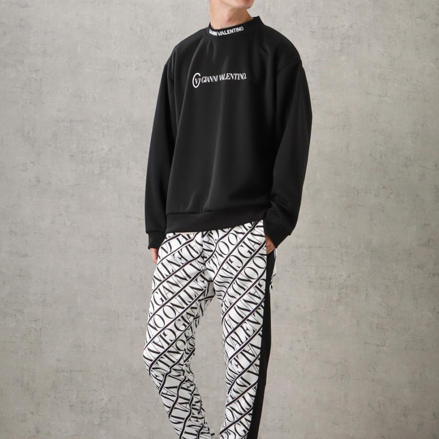 GIANNI VALENTINO トレーナー メンズ 白 黒 モノトーン スタンド GIANNI VALENTINO トレーナー メンズ 白 黒 モノトーン スタンド