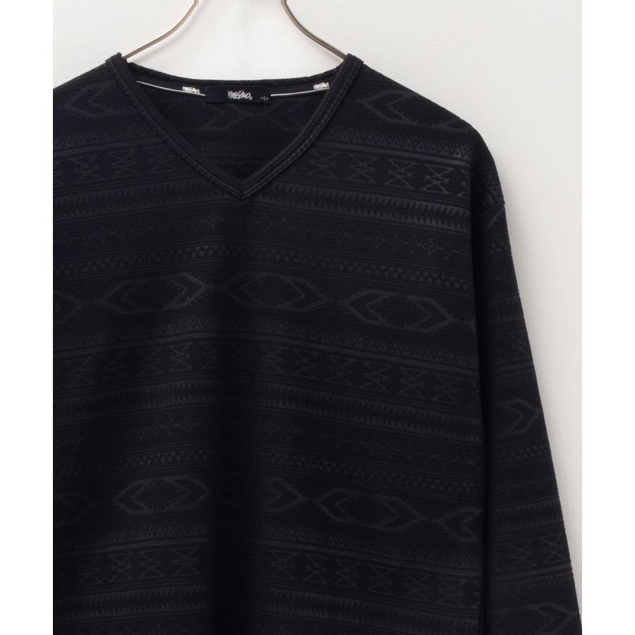 mossimo（モッシモ） Tシャツ メンズ 長袖 Vネック ジャガード素材 ストレッチ オルテガ柄 ロンT トップス 爆買 : Mac-House(マックハウス) - 通販 - Yahoo ...