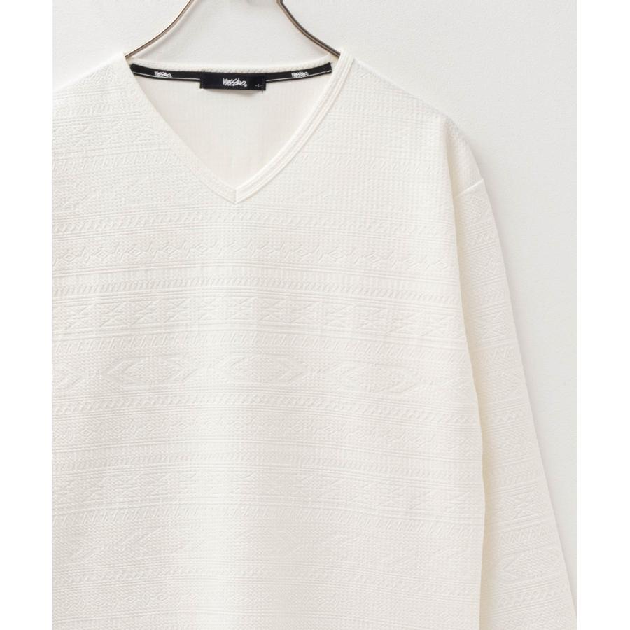 mossimo（モッシモ） Tシャツ メンズ 長袖 Vネック ジャガード素材 ストレッチ オルテガ柄 ロンT トップス 爆買 : Mac-House(マックハウス) - 通販 - Yahoo ...