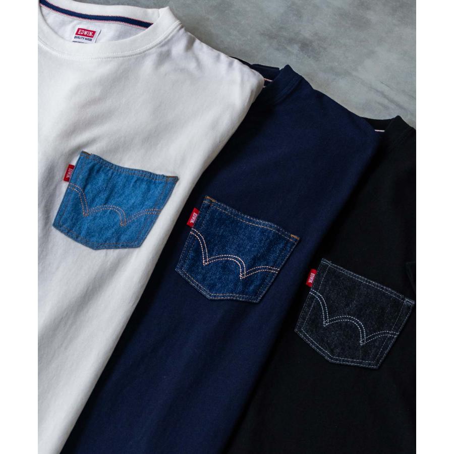 EDWIN エドウィン Tシャツ メンズ 綿100％ コットン 半袖 デニム クルーネック トップス ネコポス対応 : Mac-House(マックハウス) - 通販 - Yahoo!ショッピング
