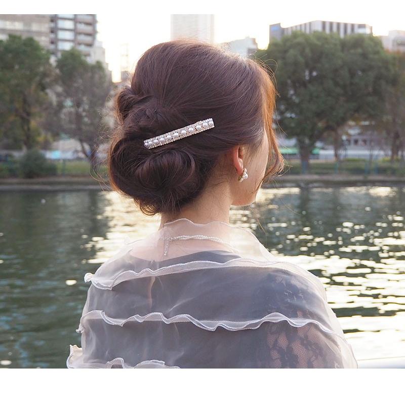 ウェディング 結婚式 ヘッドドレス ブライダル ヘアアクセサリー バレッタ ビジュー パール 髪飾り お呼ばれ パーティ 二次会 ヘアアクセ ...