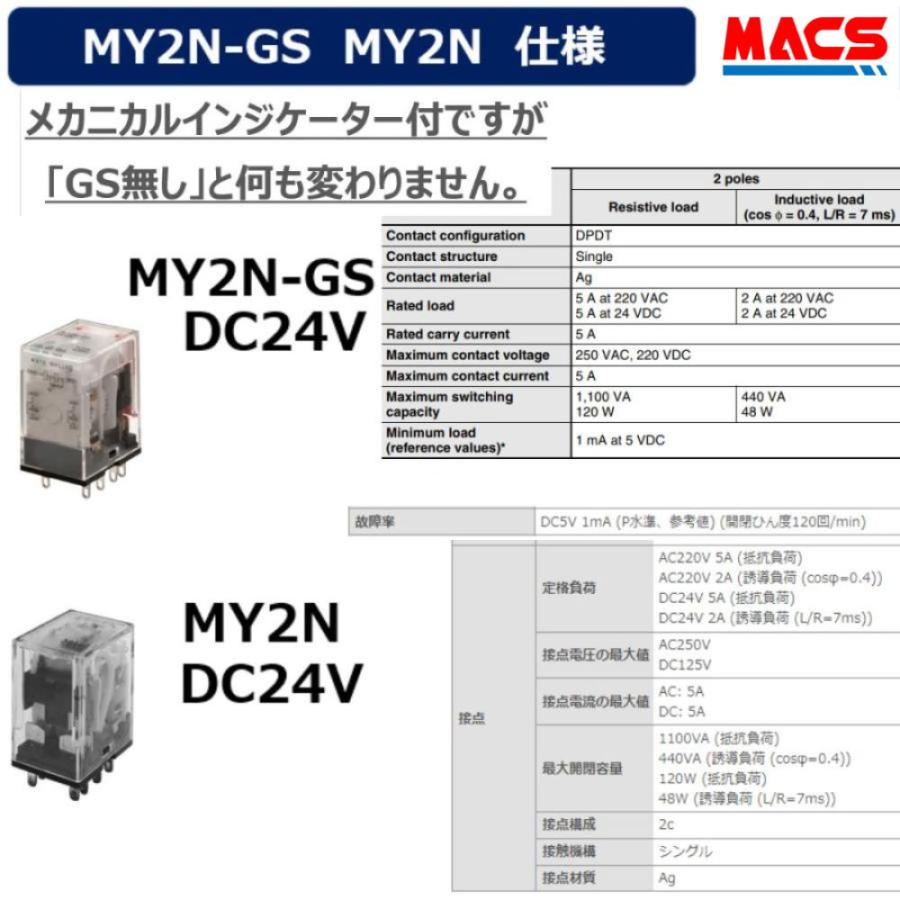 MY2N-D2 (GS) DC24V 10個入り価格 オムロン OMRON ★【在庫限り】★ ※領収書は当店発送後の注文履歴からダウンロード可【GS:メカニカルインジケーター付】 : 制御 ...