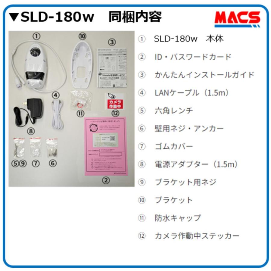 SLD-180w 屋外用 IPネットワークカメラ 屋外カメラで 待望の Wi-Fi対応 180° パノラマビュー 【台数値引き致します。】 : 制御セキュリティ マクス - 通販 ...