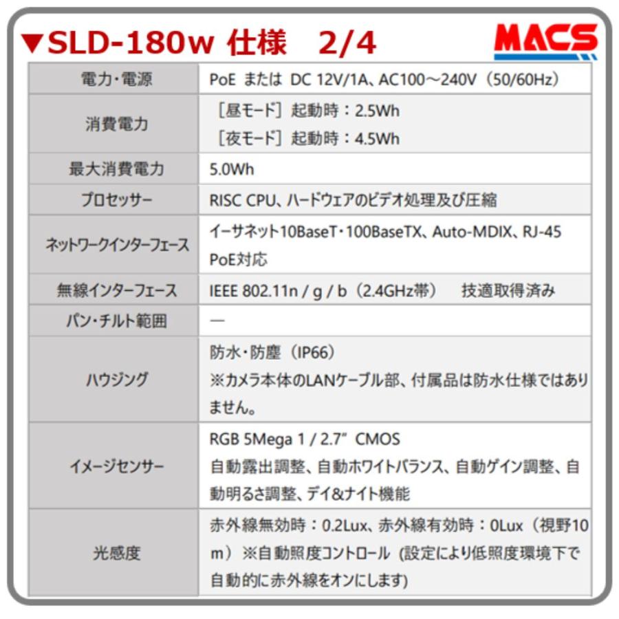 SLD-180w 屋外用 IPネットワークカメラ 屋外カメラで 待望の Wi-Fi対応 180° パノラマビュー 【台数値引き致します。】 : 制御セキュリティ マクス - 通販 ...