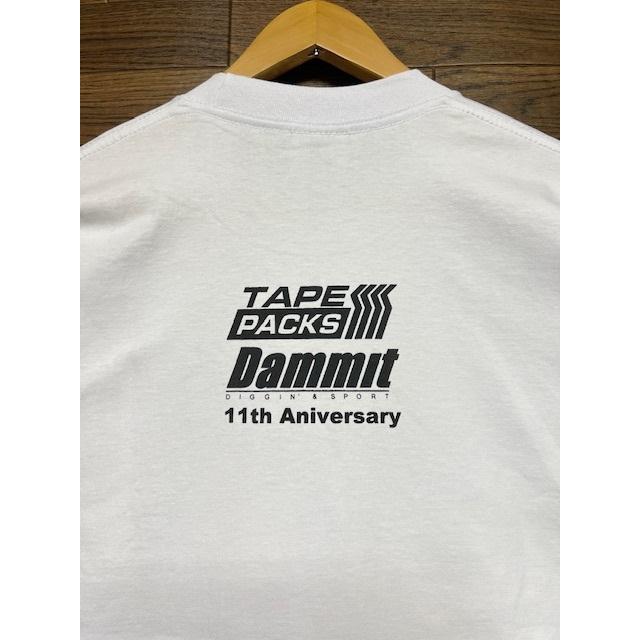 DAMMIT 11th x TAPE PACKS MOUTAIN LIGHT Tシャツ(ヘビーウェィト) White XLサイズ(ミックスCD ...
