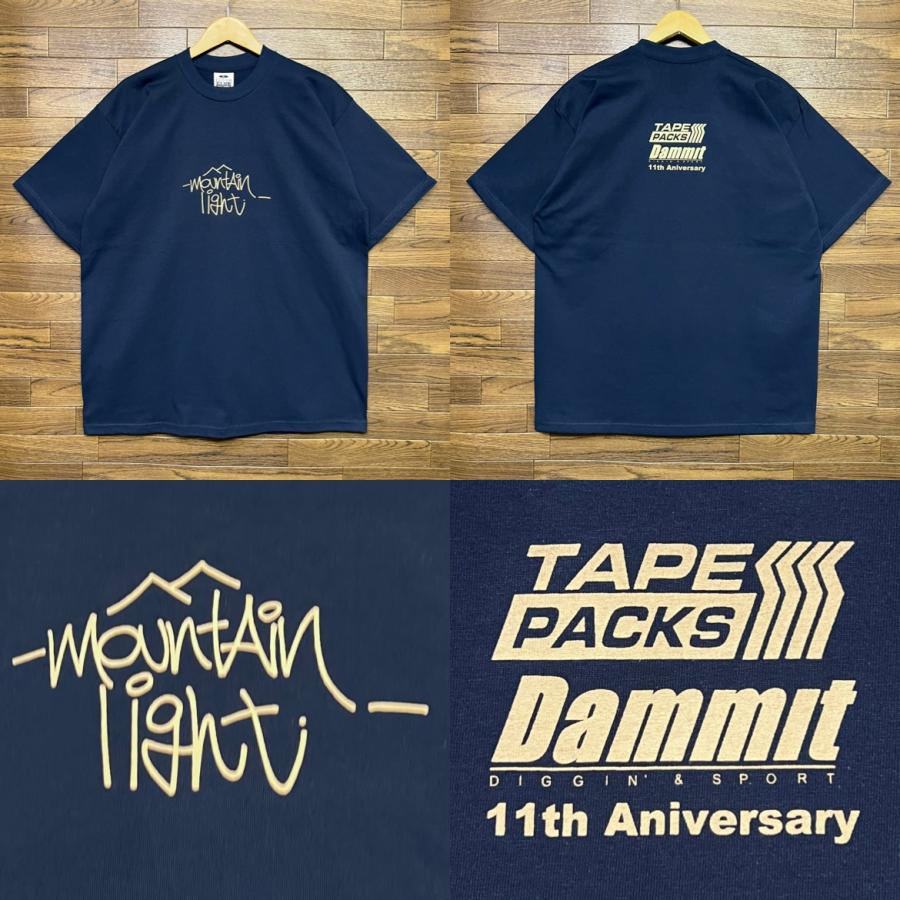 DAMMIT 11th x TAPE PACKS MOUTAIN LIGHT Tシャツ(ヘビーウェィト) Navy 2XLサイズ(ミックスCD ...