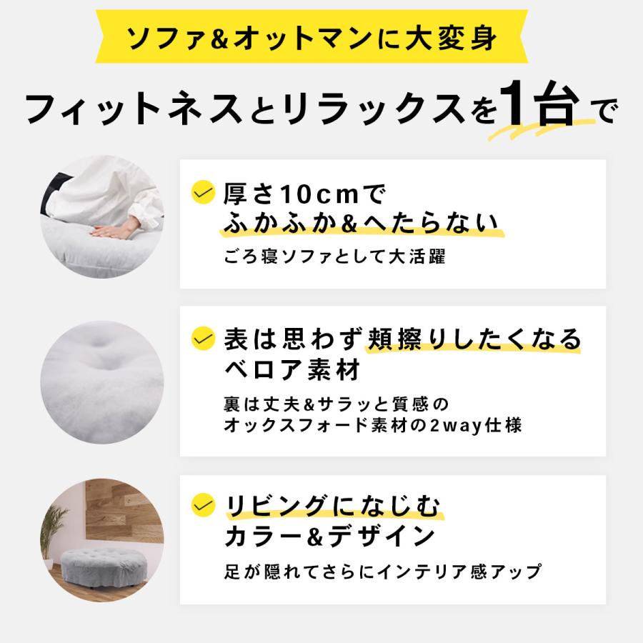 STEADY トランポリン用クッション 102cm 厚さ10cm 全2色 リバーシブル ごろ寝ベッド ソファー オットマン 足置き 室内 静音 ステディ 【1年保証】 ST149 ...