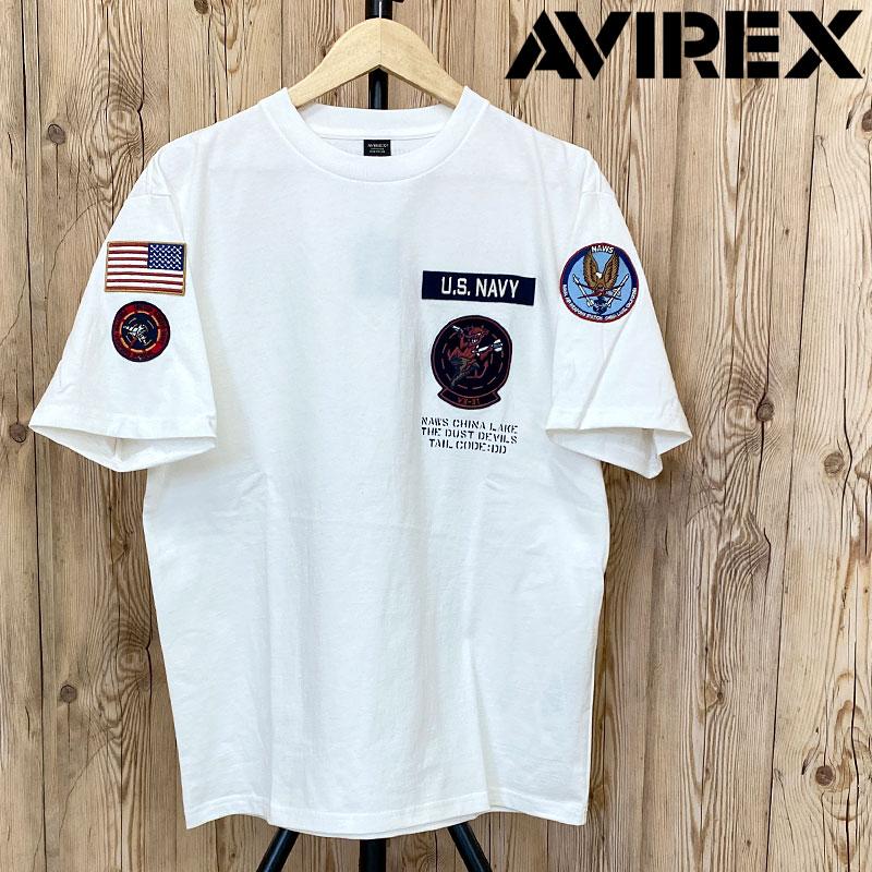 AVIREX アヴィレックス SQ DUST DEVILS PATCH クルーネック 半袖Tシャツ トップス メンズブランド : avr-89 ...