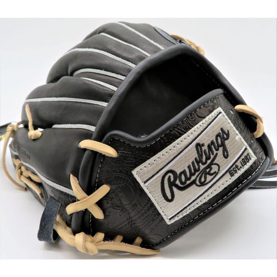 Rawlings 軟式グラブ 限定 ローリングス HOH PRO EXCEL ウィザード#1 PAISLEY 内野手用 GR2FHECK4MG ブラック キャメル紐 11.5インチ プレゼント ...