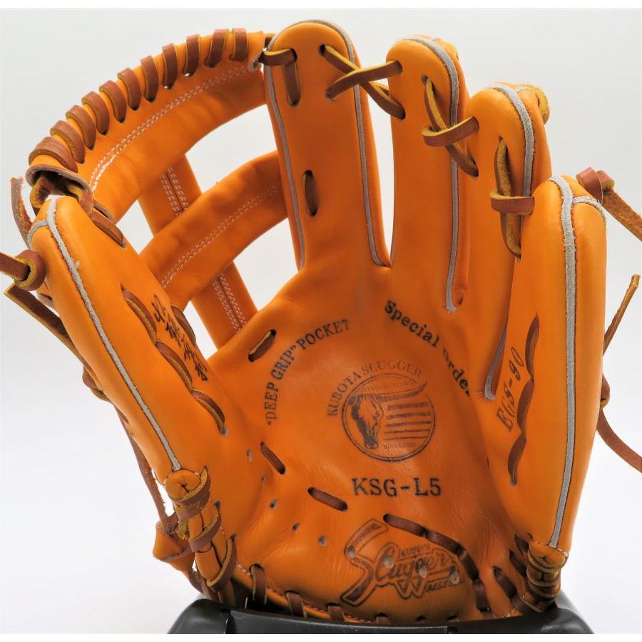 久保田スラッガー 硬式グラブ 限定 KUBOTA SLUGGER 江頭重利 90歳記念限定 内野手 KSG-L5 復刻ラベル 搭載 湯もみ型付け済 DPオレンジ タン紐 内野手用 : マエハラ ...
