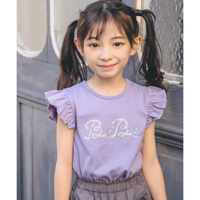 BeBe 【ベベ】オーロラスパンコールロゴフリル袖Tシャツ(100~150cm) : MAGASEEK ヤフー店 - 通販 - Yahoo!ショッピング