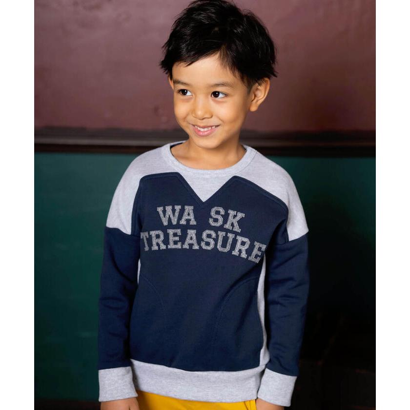 WASK 【ワスク】配色ガゼットフェルトロゴトレーナー(100~160cm) : MAGASEEK ヤフー店 - 通販 - Yahoo!ショッピング