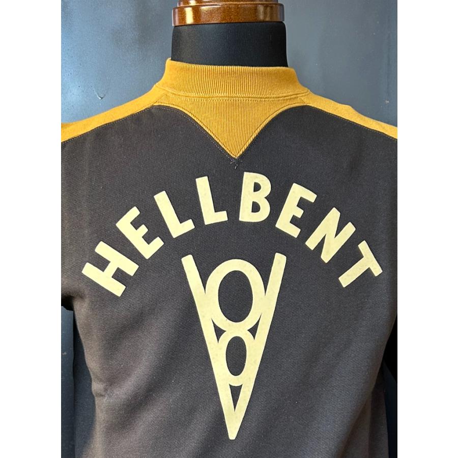 FREEWHEELRES フリーホイーラーズ "HELLBENT V8" ATHLETIC SWEAT SHIRT 2334004 SOOT BLACK×OLD GOLD ...